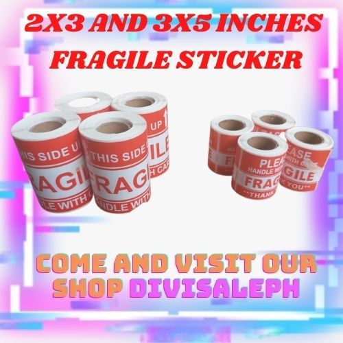 100PCS PER ROLL 2X3 AND 3X5 HANDLE WITH CARE FRAGILE STICKER | Lazada PH