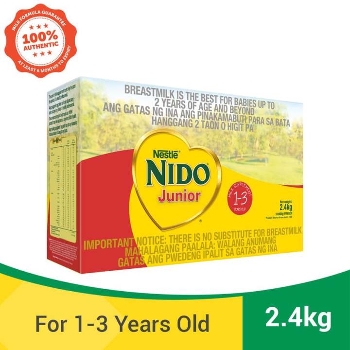 Nido Junior Powdered Milk Drink For Children 1-3 Years Old 2.4kg WITH ...
