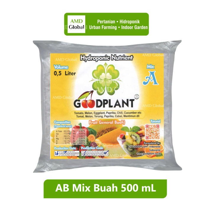 AB Mix Nutrisi Hidroponik Sayuran Buah Goodplant 500 ml | Lazada Indonesia