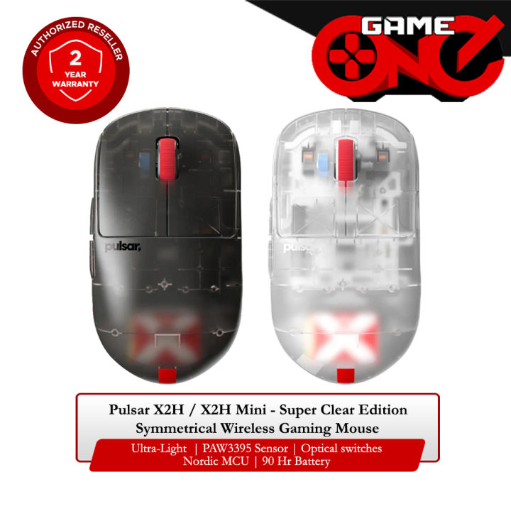 Pulsar X2H / X2H Mini Symmetrical Wireless Gaming Mouse - Super Clear ...