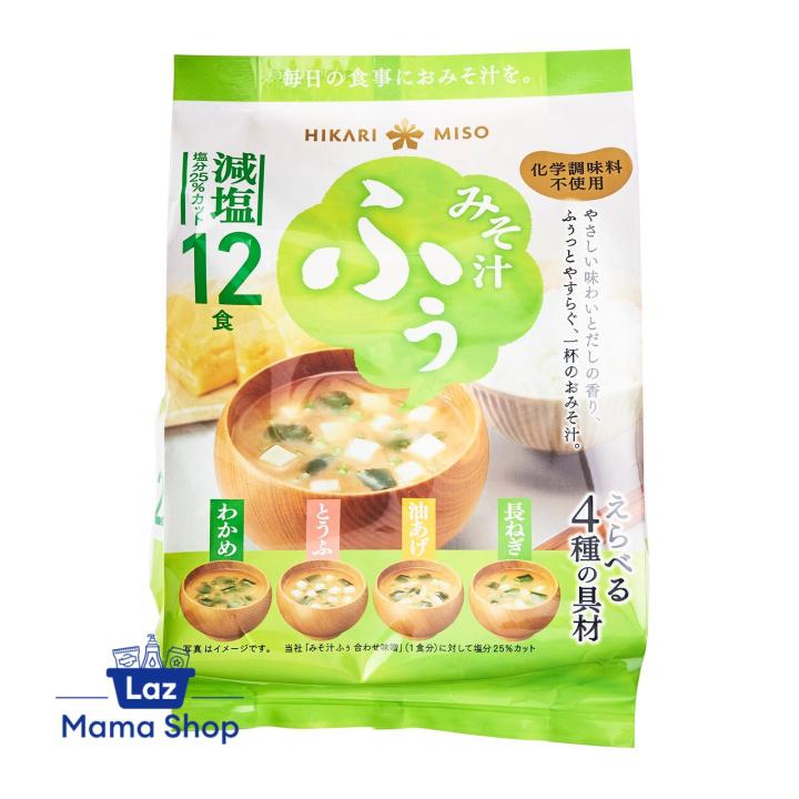 Hikari Miso Less Salted 4 Types Of Instant Miso Soup - 12 Servings - Japan Special (Laz Mama ...