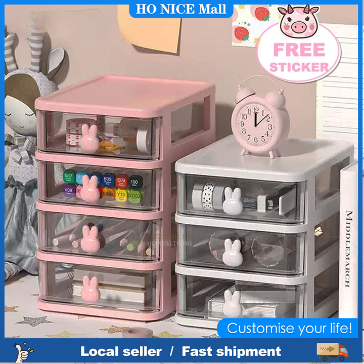 Storage Box Cute Shelf Desk Drawer Desk Small Box Cosmetics Stationery ...