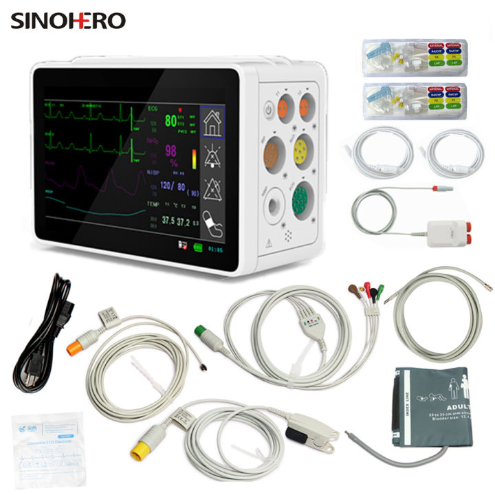 Sinohero Protable 5" Touch Screen Smart Patient Monitor ICU Vital Signs ...