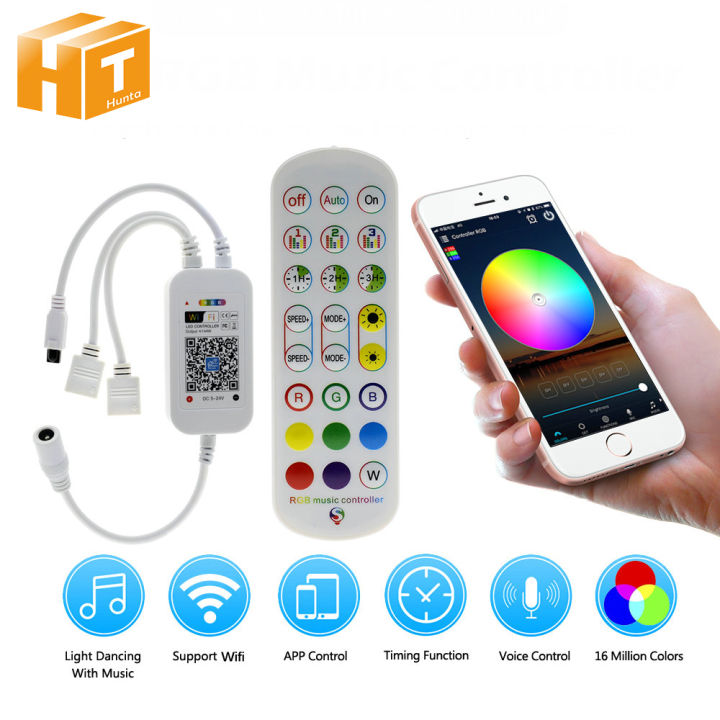 Wifi RGB LED Controller 5V-24V IR Remote Controller Dimmer WiFi ...