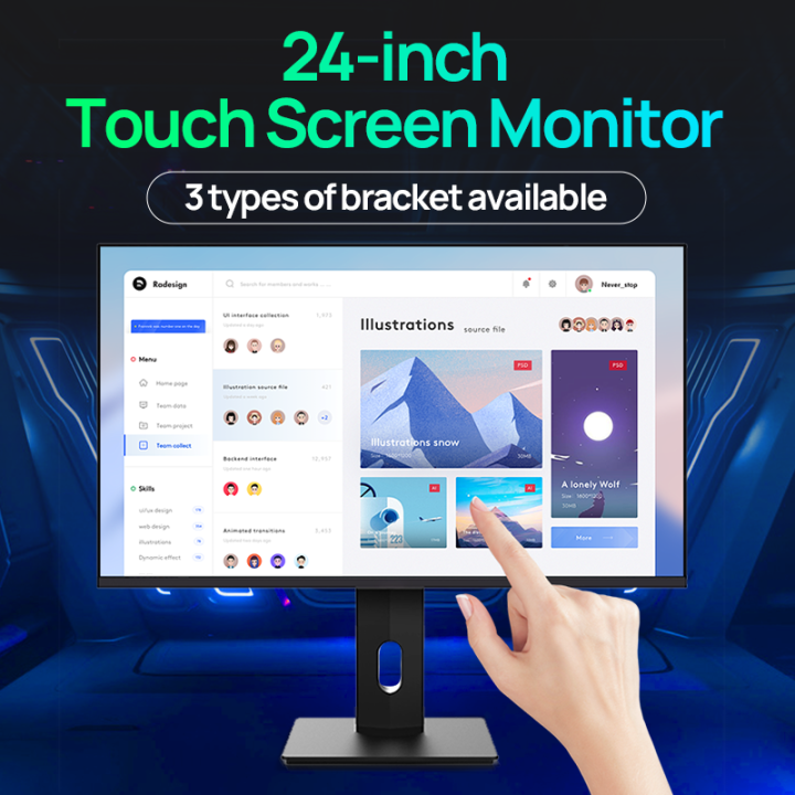 Anmite 24-inch Touch scree monitor IPS 100% sRGB high color gamut ...
