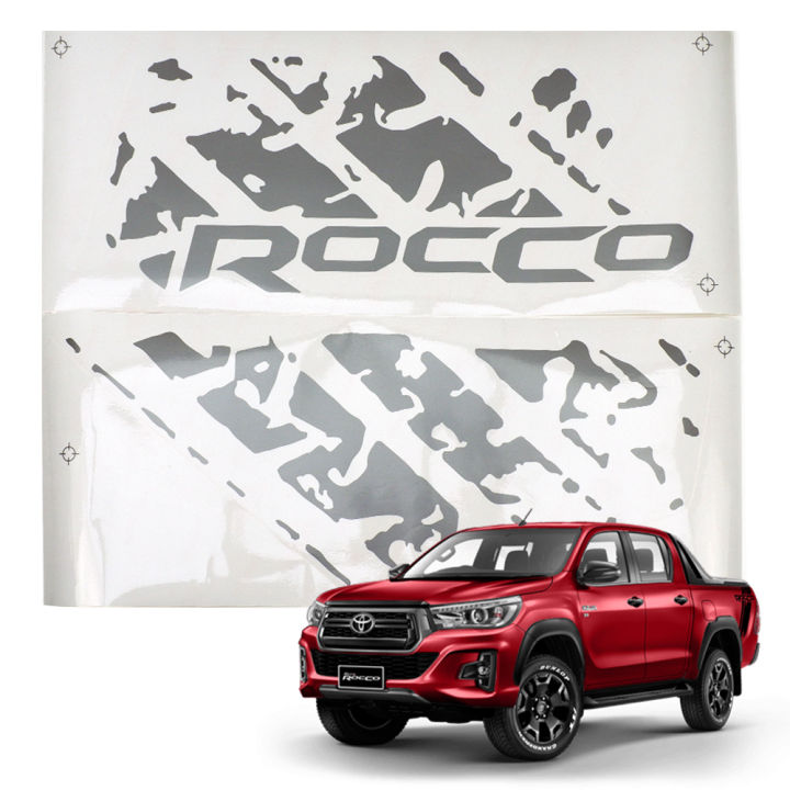 สติ๊กเกอร์ ติดฝากระบะท้าย ติดฝาท้าย "ROCCO" 2 ชิ้น สำหรับ Toyota Hilux ...