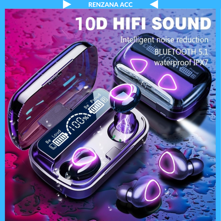 Headset Bluetooth M10 wireless Bluetooth 5.1 - HEADSET HANDSFREE/EARPHONE BLUETOOTH TWS M10 LED ...