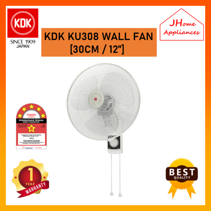 KDK Wall Fan KU308 White Colour (30cm/12″) | Lazada