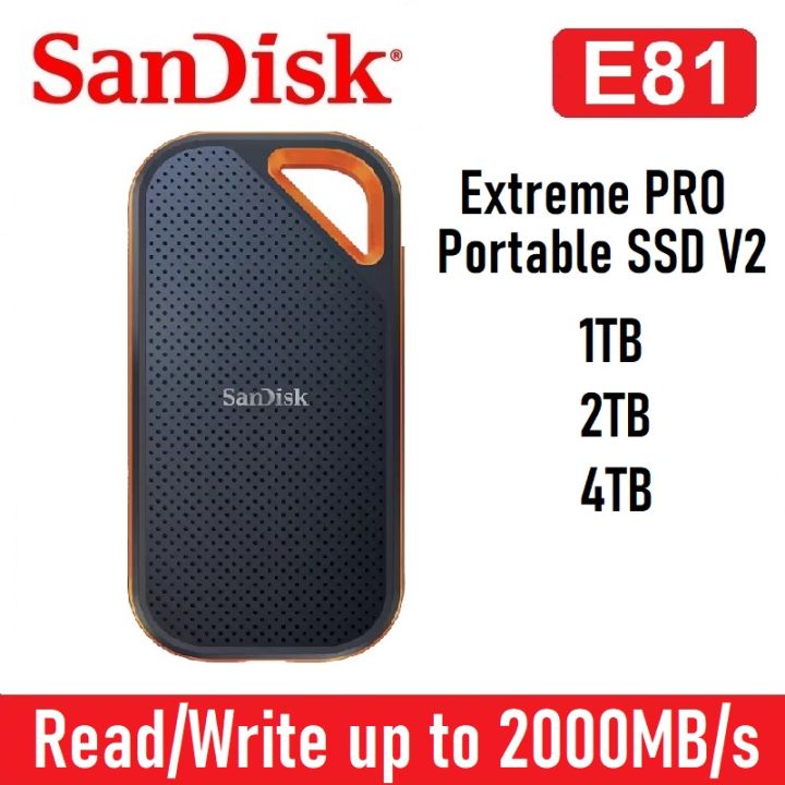 SanDisk E81 Extreme PRO Portable SSD 1TB 2TB 4TB USB 3.2 Gen 2 Solid State Drive Storage Read ...