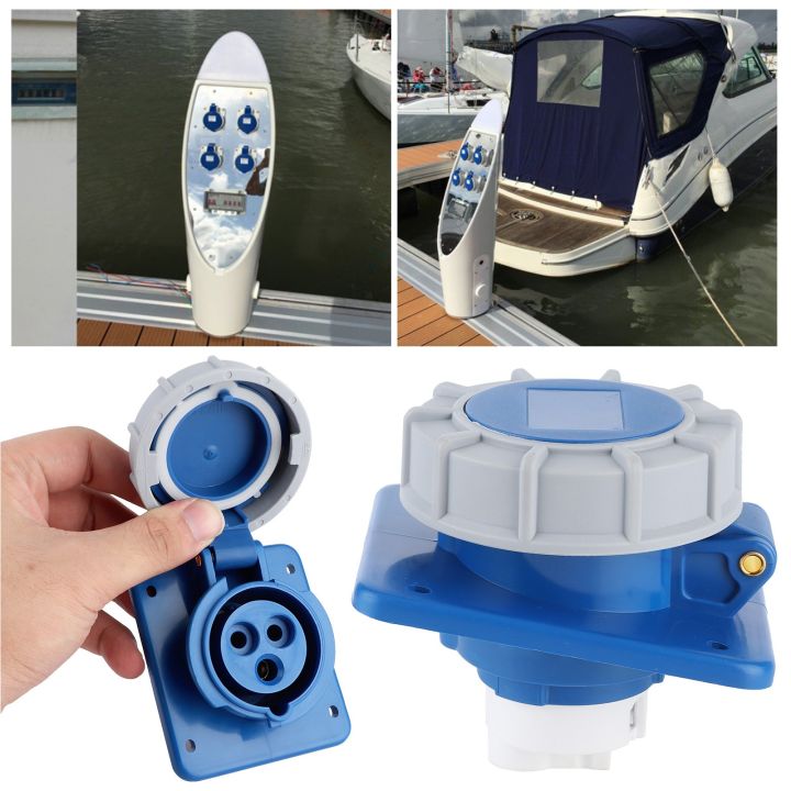 Shore Power Socket ABS Impact Resistance Boat Power Socket Heat ...