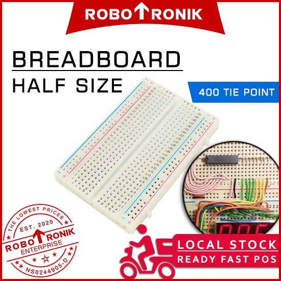 Solderless Breadboard (Half Size) 400 tie point bread board | Lazada