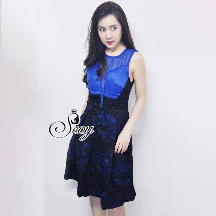 ชุดเดรส มินิเดรส SEVY Mini Dress เดรสสั้น Sevy Elegance Hi End Sleeveless Curve Lace Pattern A ...