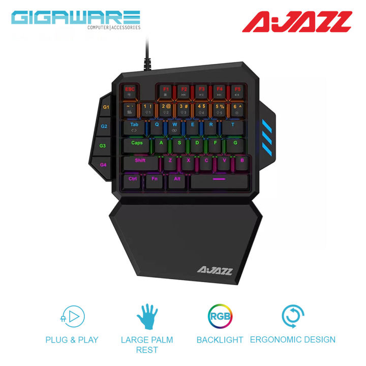 Ajazz AK039H One-Handed RGB Backlit Mobile Game Keyboard 39 Keys ...