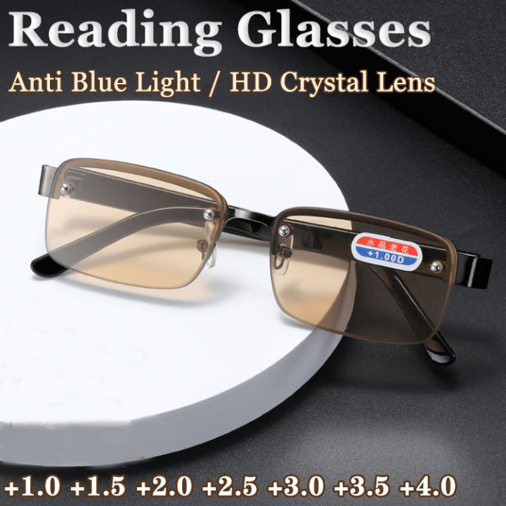 FG Men and Women Crystal Glass Lens Presbyopia Glasses with Grade +100 ...