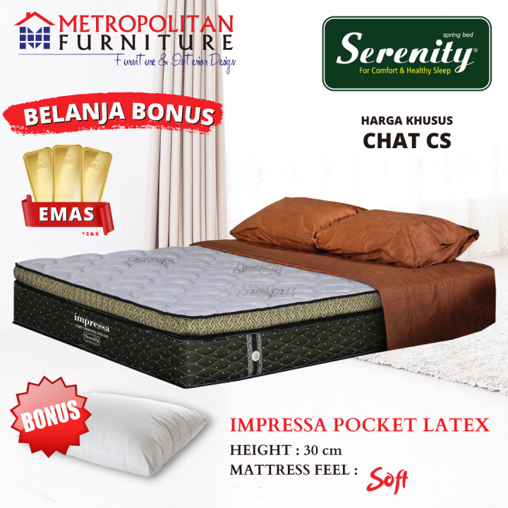 Serenity Springbed Impressa Pocket Latex Kasur Spring bed | Lazada ...
