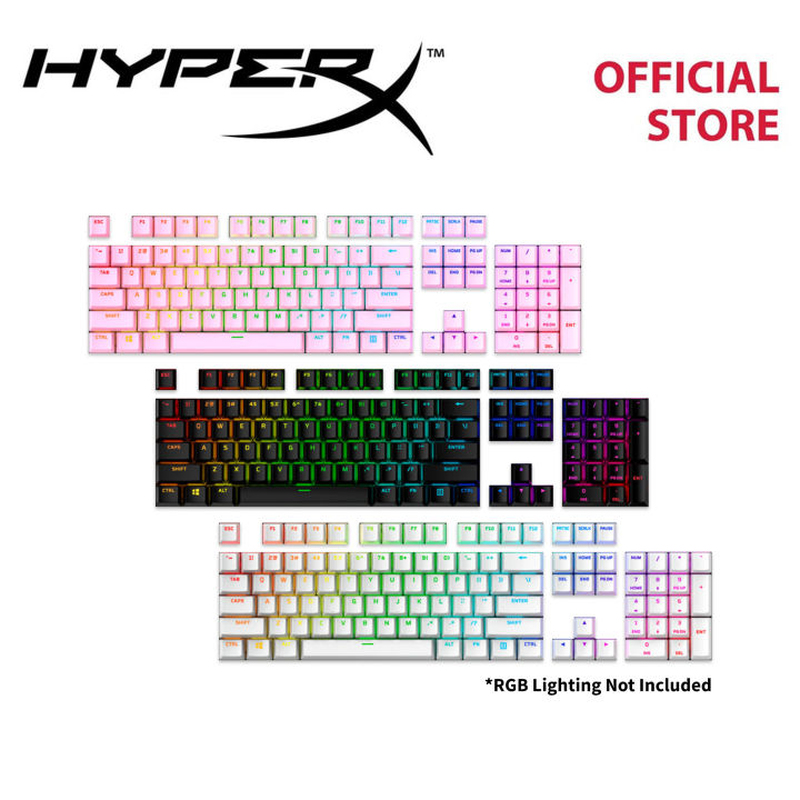 HyperX Full Key Set Keycaps 104 Keys Durable Double Shot PBT Material ...