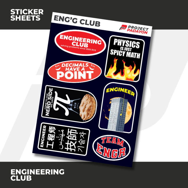 "Engineering Club" themed Stickers | Lazada PH