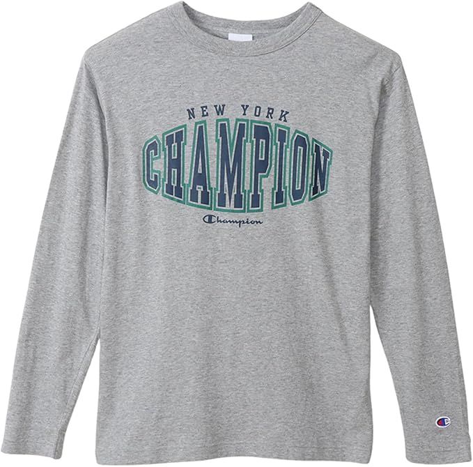Champion Japan Mens Long Sleeve T-Shirt, Round Neck USA Graphic Logo ...