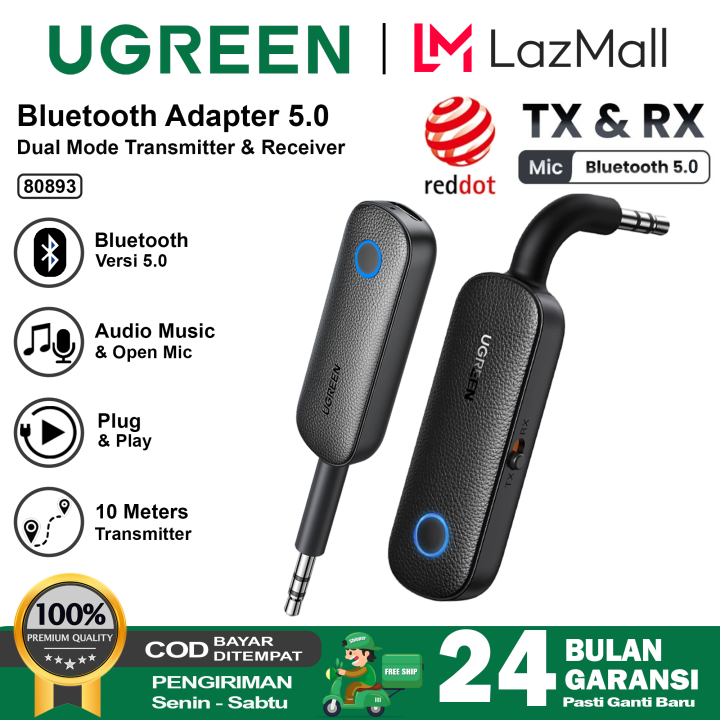 UGREEN Bluetooth Receiver 5.0 Transmitter 2 IN 1 With 3.5mm 80893 | Lazada Indonesia