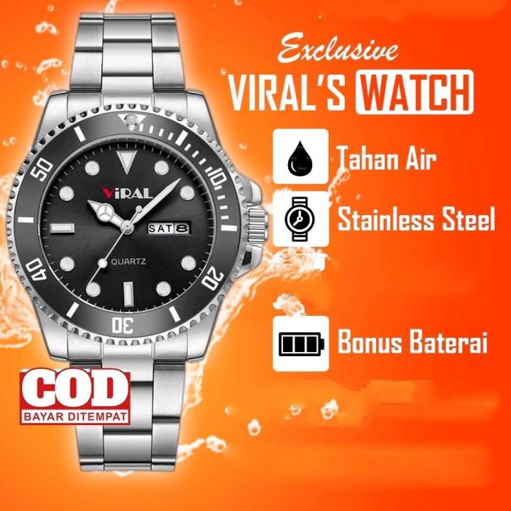 JAM TANGAN PRIA VIRAL SERIES RX ORIGINAL TAHAN AIR STAINLESS STEEL ...