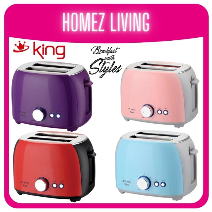 (SHIP IN 24 HOURS) King Retro Colourful Designer 2 Slices Bread Toaster ...