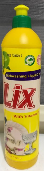 (Thailand) Lix 2 in1 Dishwashing Liquid with Vitamin E. 400 Grams ...