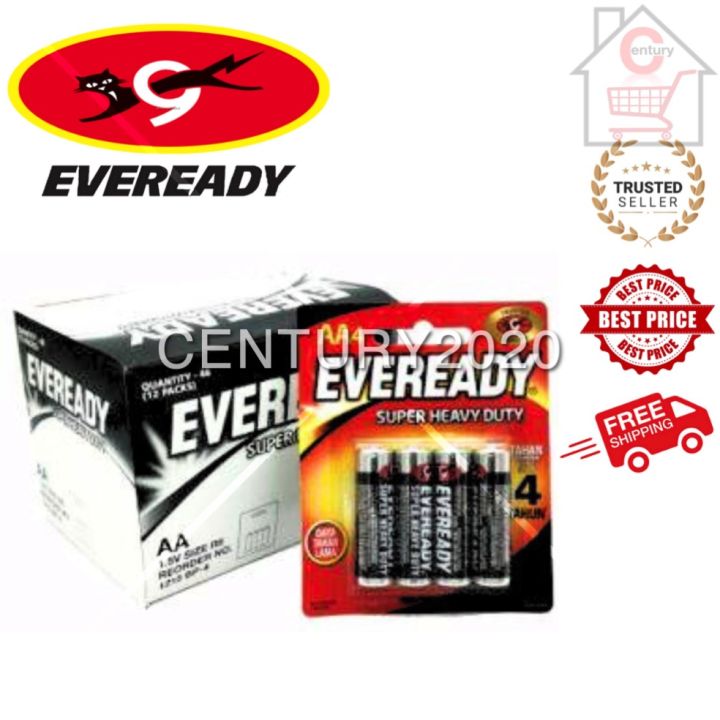 EVEREADY AA/AAA Battery Super Heavy Duty R6 AA/AAA Battery 1215 BP4 ...