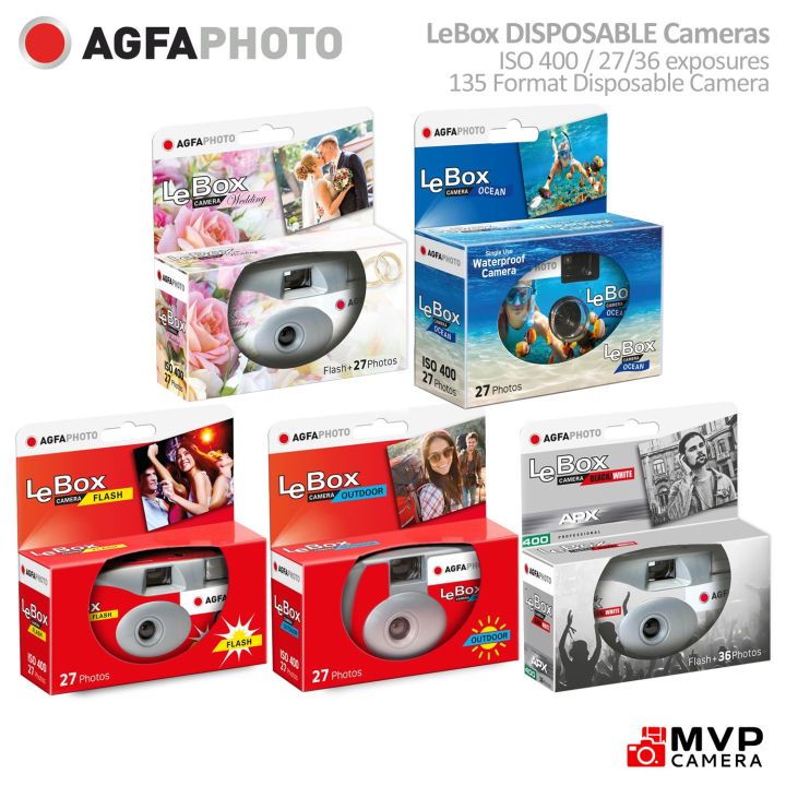AGFAPHOTO AGFA LEBOX Ocean Wedding Flash Black&White Outdoor Disposable ...