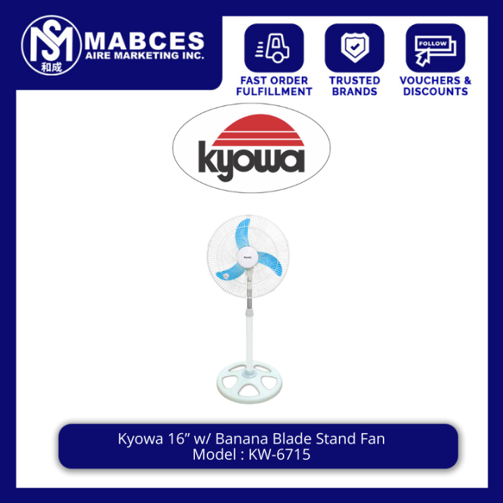 Kyowa 16” w/ Banana Blade Stand Fan KW-6715 | Lazada PH