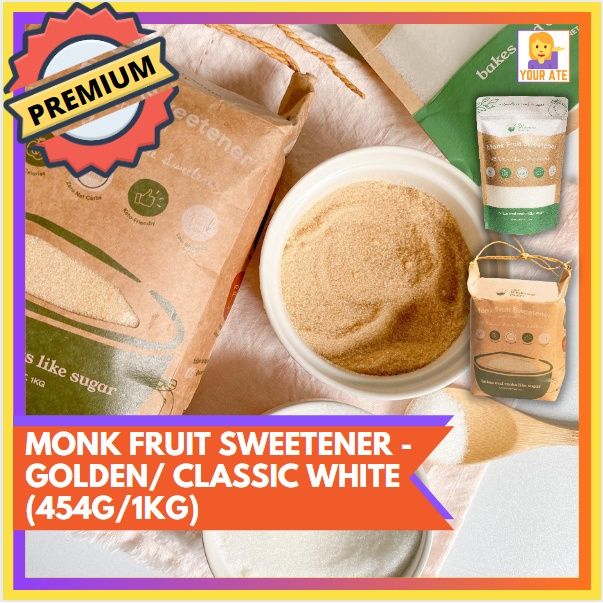Monk Fruit Sweetener - Classic White/ Golden/ Powdered White (454g/ 1kg ...