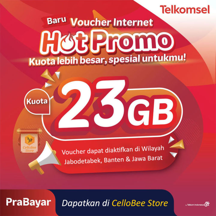 Telkomsel Hot Promo Internet 23GB 30 Hari | Voucher Kuota | Area ...