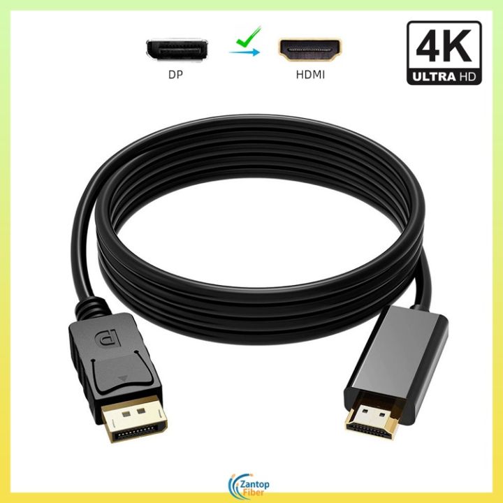 4K DP to HDMI Cable 1.8M Displayport Male to HDMI Male Adapter ...