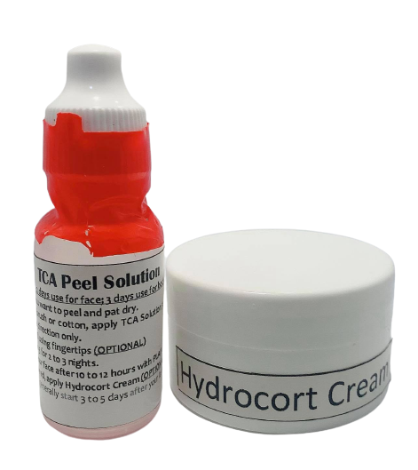 TCA PEEL SOLUTION 25% 20ml and 10g HC skin whitening, anti aging and ...