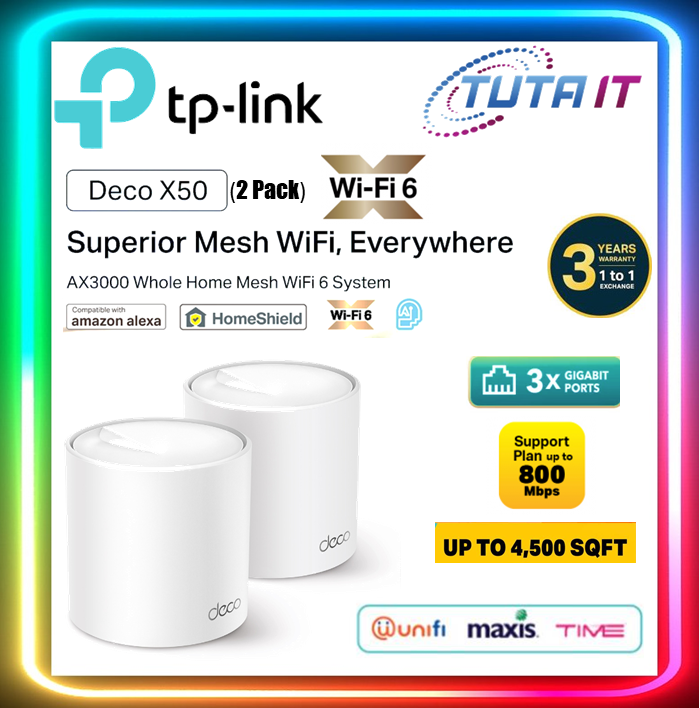 TP-Link Deco X50 (2 Pack /3 Pack) AX3000 Whole Home Mesh WiFi 6 System ...
