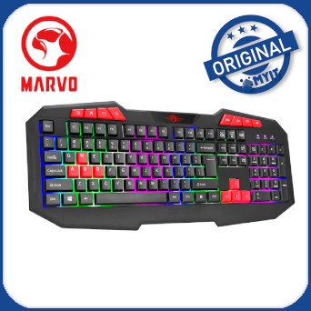 Marvo K602 Gaming Keyboard with Quick Shortcut Multimedia Keys Rainbow ...