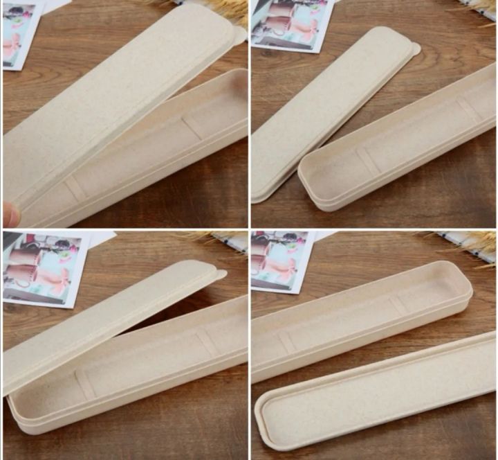 Wheat Straw Portable Sealed Cutlery Box Tableware Storage Box ...