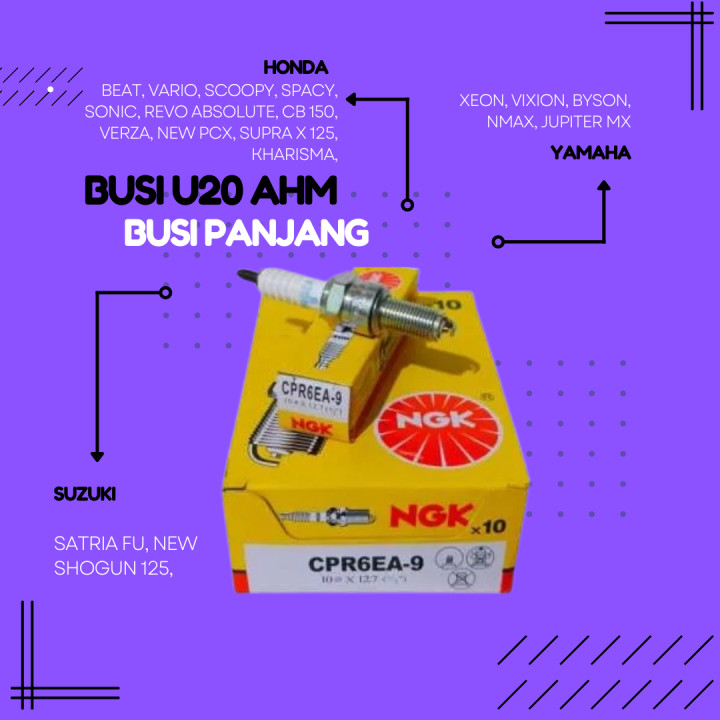 Busi Motor NGK CPR6EA-9 Yamaha Jupiter MX Vixion Honda Supra X 125 ...