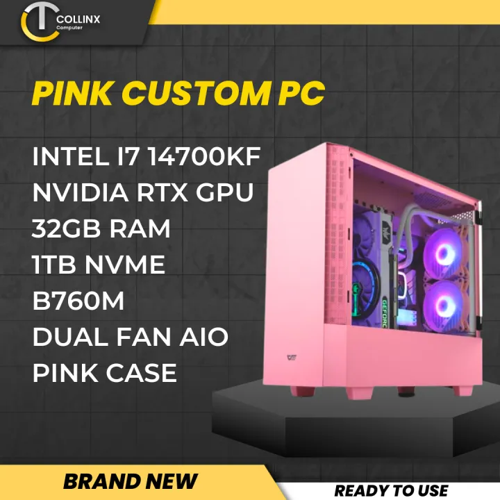 [ PINK PC BUILD J - QUARTZ ] INTEL I7 14700KF 14TH GEN CPU Desktop ...
