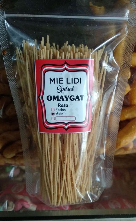 mie lidi cemilan tradisional spesial OMAYGAT 110gram rasa asin gurih ...