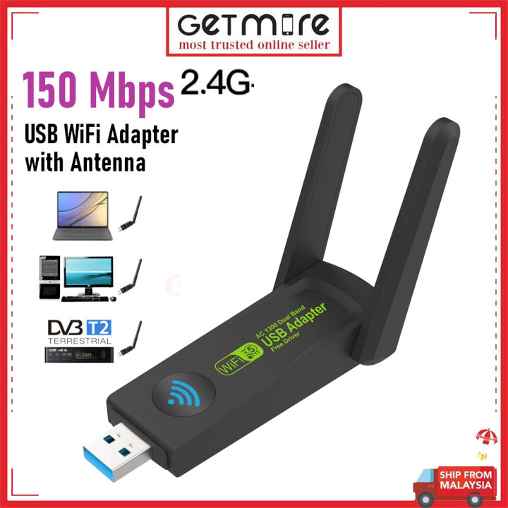 Dual Brand USB WIFI Adapter 2.4GHz 150mbps Dual Antenna For PC Laptop ...