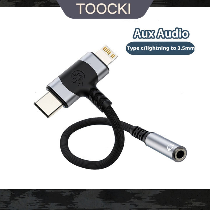 Toocki Aux Adapter Type-C/Lightning 3 5 Jack Audio Cable USB Type C To ...