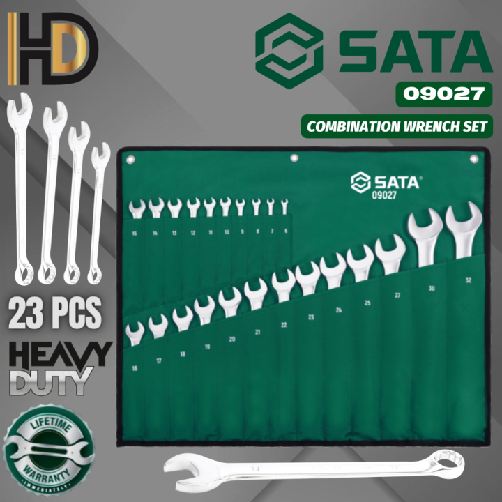 SATA 23 Pcs Metric Combination Wrench Set / 09027 / Heavy Duty Wrench ...