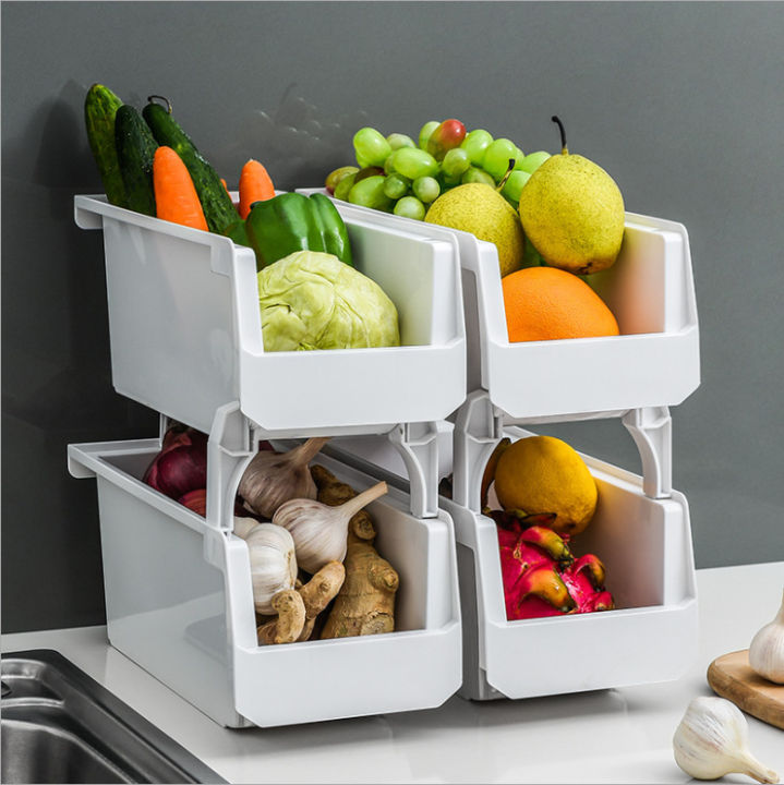 Stackable Container Storage Box Rack Component Shelves PE Vegetable ...