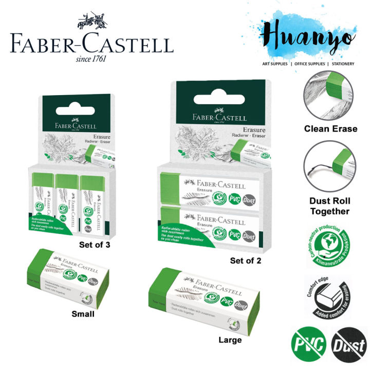 Faber-Castell Erasure PVC Free Dust Free Green Eraser (Environment ...
