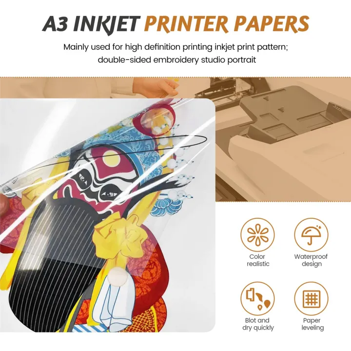 10pcs Sheet A3 Screen Printing Transparency Inkjet Film Paper Exposure ...