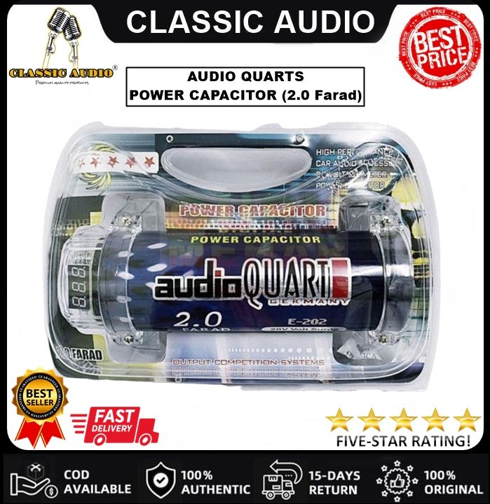 2024 NEW UPGRADED AUDIO QUART CAR AUDIO POWER CAPACITOR HEAVY DUTY(2.0 ...
