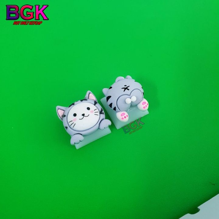 Bộ Keycap 2 Nút Đầu và Mông Mèo Mun cute ( keycap Artisan, keycap phím ...