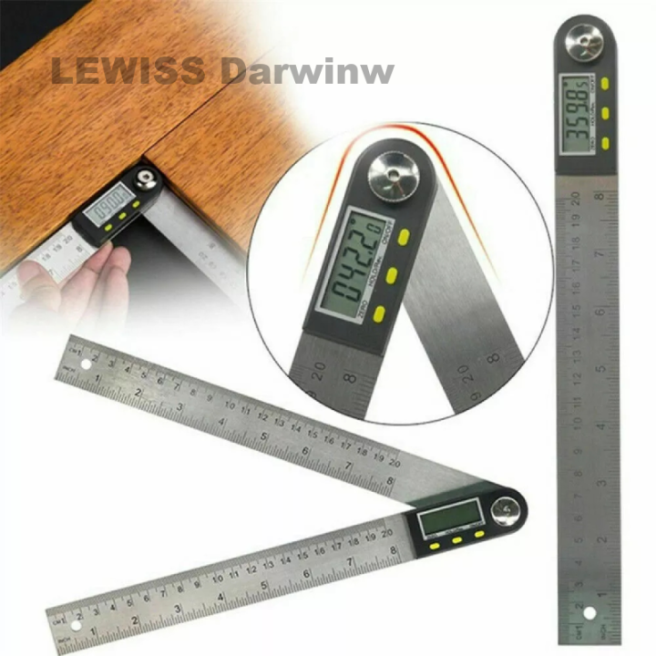 2-In-1 360 Protractor Degree Digital Angle Finder Meter Folding Ruler ...