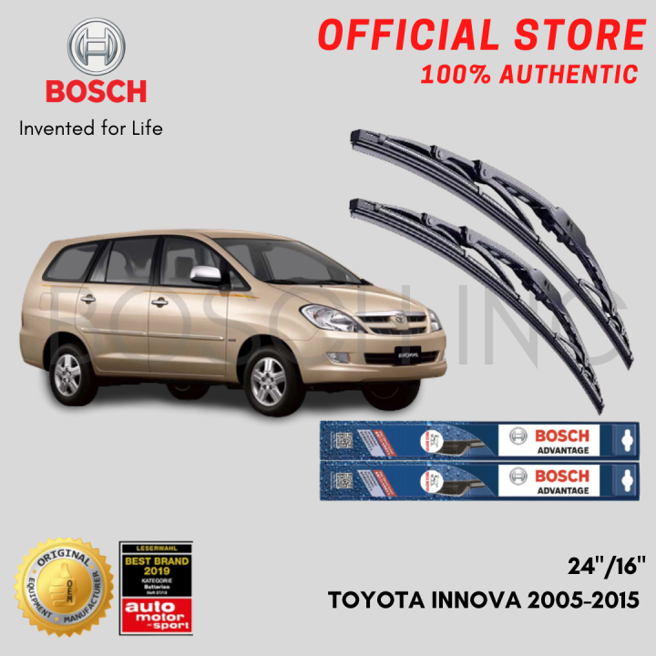 Bosch ADVANTAGE Wiper Blade Set for Toyota INNOVA 2005 - 2015 (24 / 16 ...