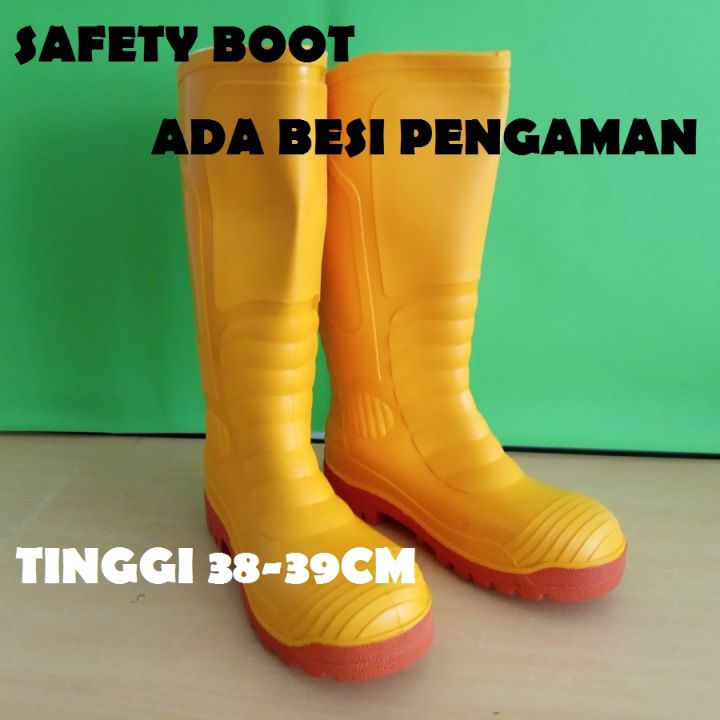 SEPATU BOOT STEFFI SAFETY (DILENGKAPI BESI) WARNA KUNING / BOOT PROYEK ...